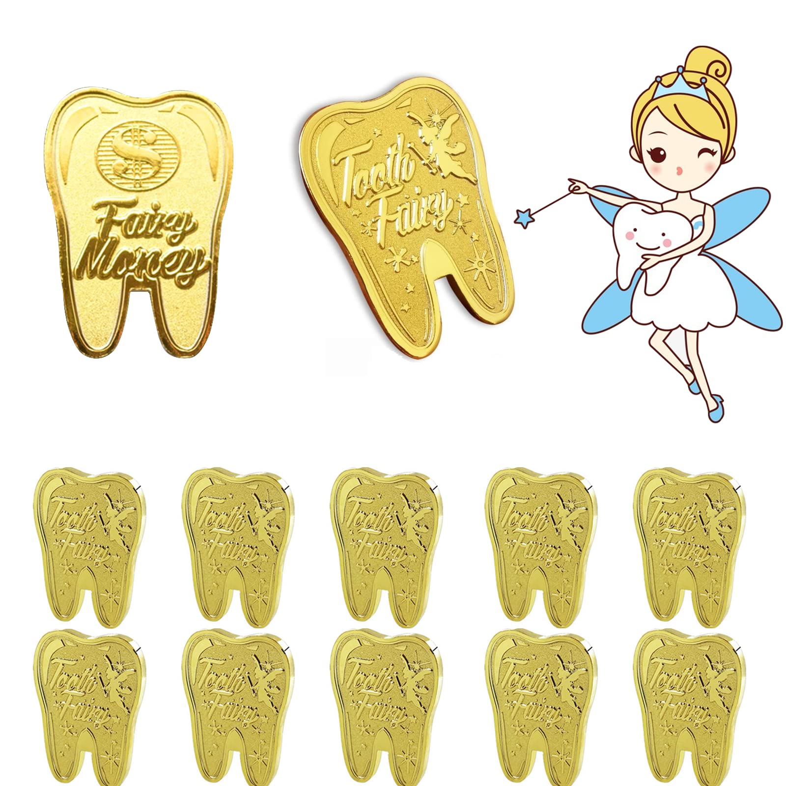 Amazon.com: Tooth Fairy Coins, 10PCS Lost Teeth Reward Commemorative ...