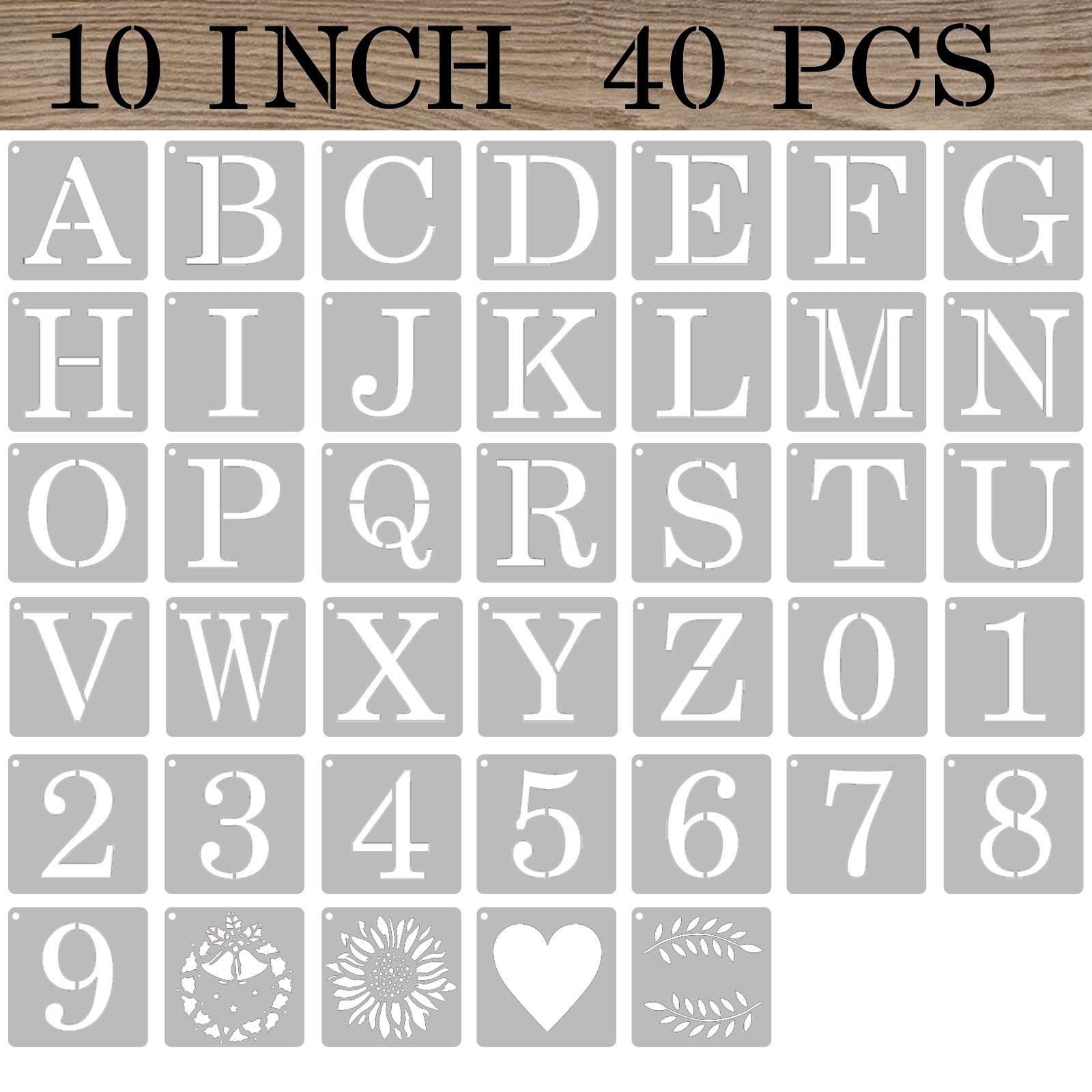 10 Inch Letter Stencils Numbers Craft Stencils 40 Pcs Reusable ...