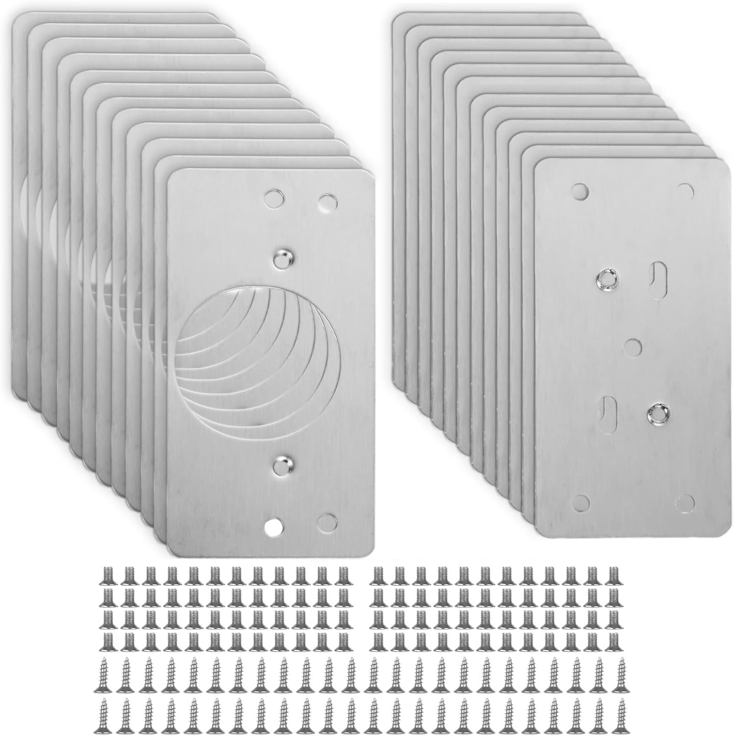 SHUESS 24 Pcs Hinge Repair Plate, Kitchen Cupboard Cabinets Door Hinge ...