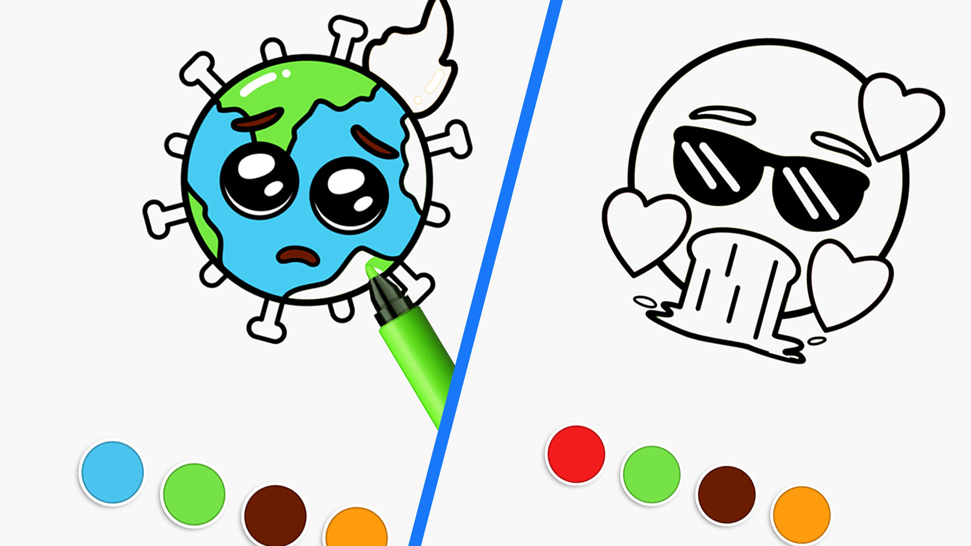 Coloring Paint Master Emoji ASMR: Color Page Painting Book Drawing ASMR ...