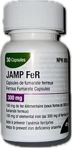 Amazon.com: JAMP-FeR Iron 300 mg (Ferrous Fumarate), 30 count, Help to ...