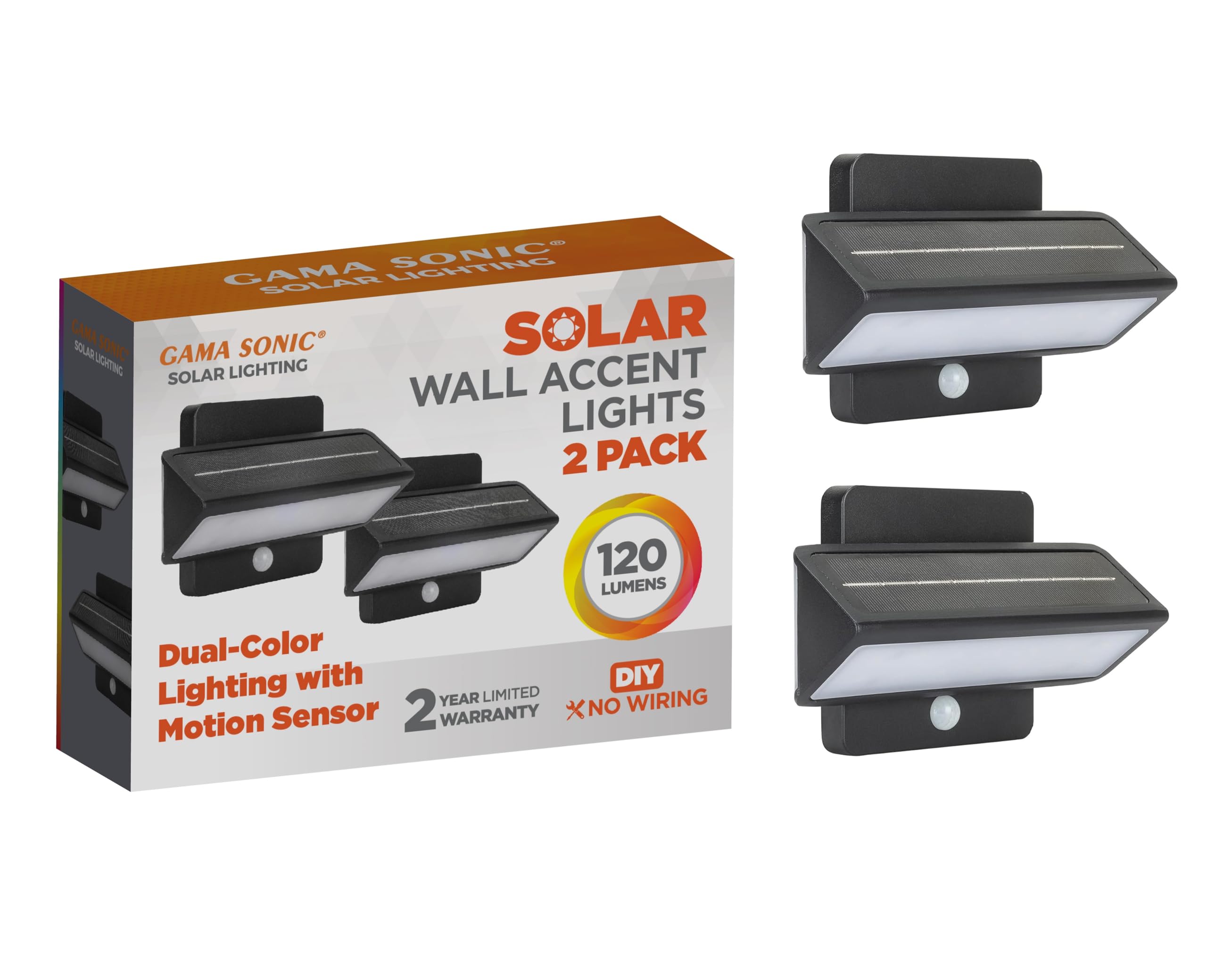 Gama Sonic Architectural Outdoor Solar Wall Light, Accent Backlight and ...