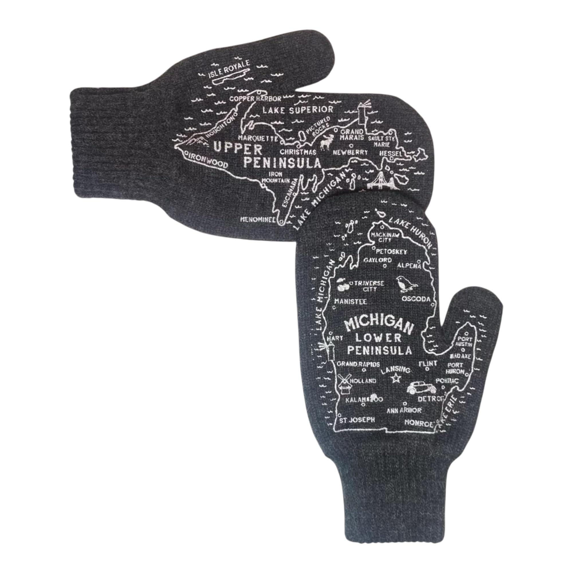 Michigan Mittens, Original Mitten Pair Upper and Lower Peninsula and ...