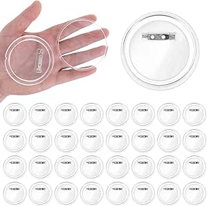 Amazon.com: 28 Pcs Photo Buttons 3 Inch Clear Button Pins Bulk for ...