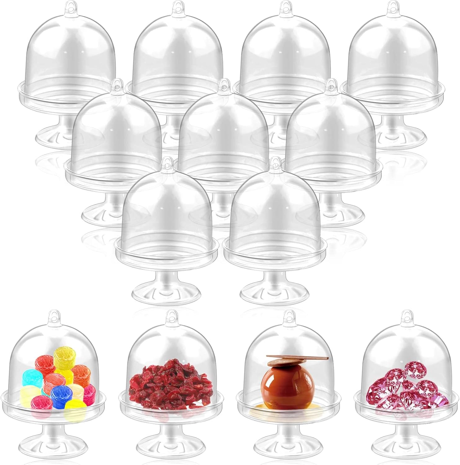 Excefore Dessert Cups, 12 Sets Small Plastic Dessert Table Decorations ...