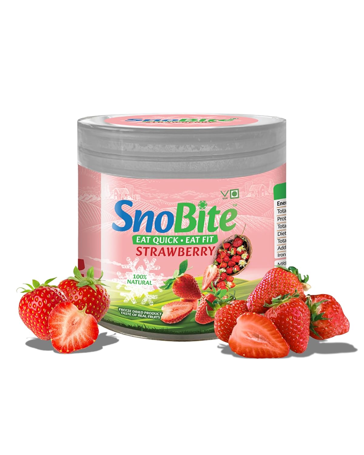 SnoBite Freeze-Dried Strawberry Jar | 100% Natural | No Added Sugar, Zero Preservatives ...