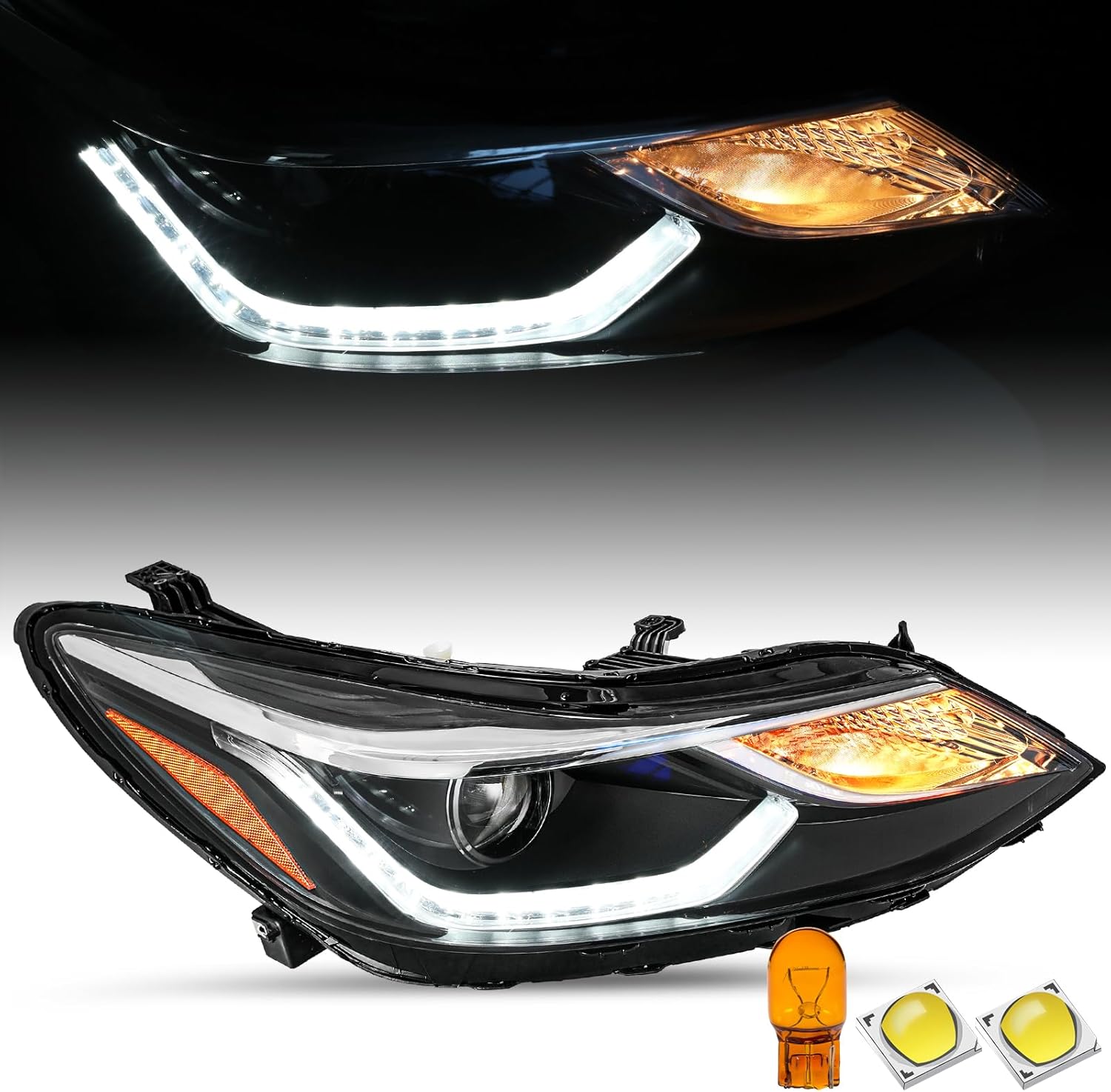 Amazon.com: SOCKIR For 2016 2017 2018 2019 Chevy Cruze Headlight ...