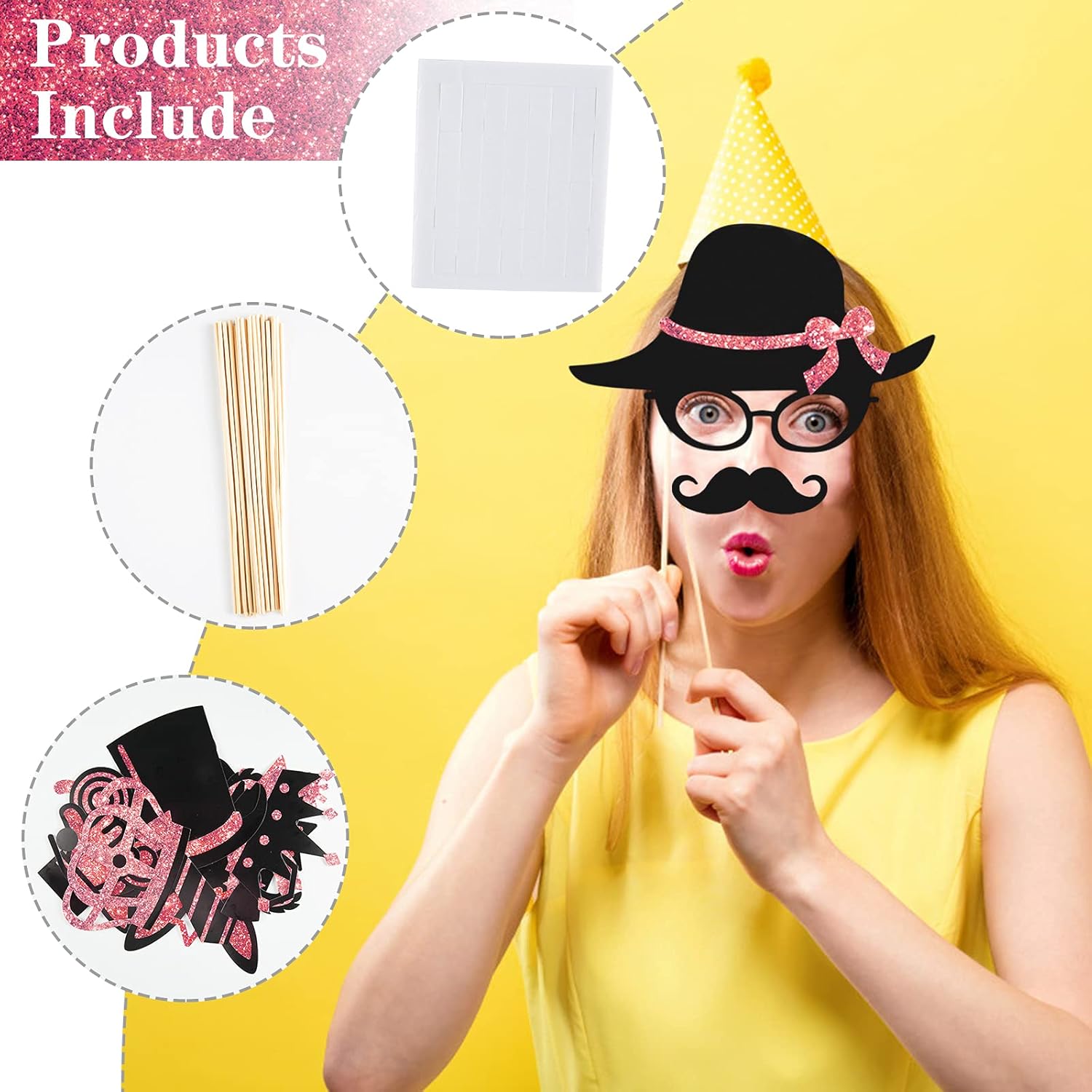 Pomeloone 24 Pieces Party Photo Booth Props Kit, Photo Booth Props Mix ...