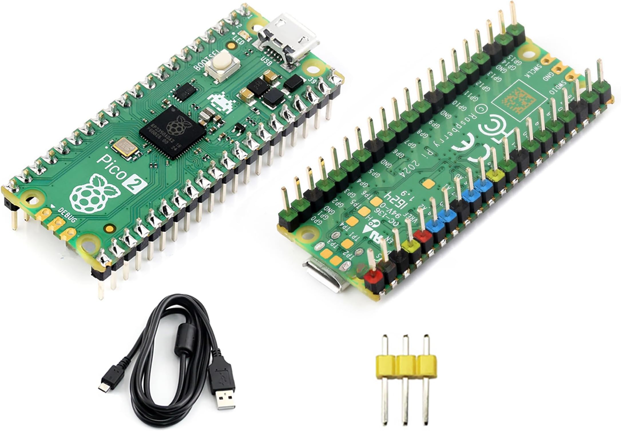 Amazon.com: Pi Pico 2 - RP2350 Microcontroller Board, Dual-Core ARM & RISC-V 150MHz CPU, 520KB ...