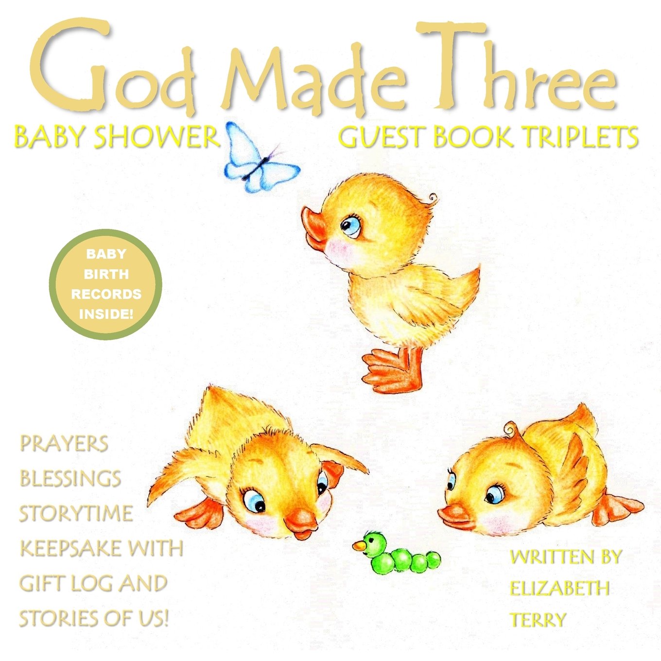 Baby Shower Guest Book Triplets: God Made Three: GoldPrayers Blessings ...