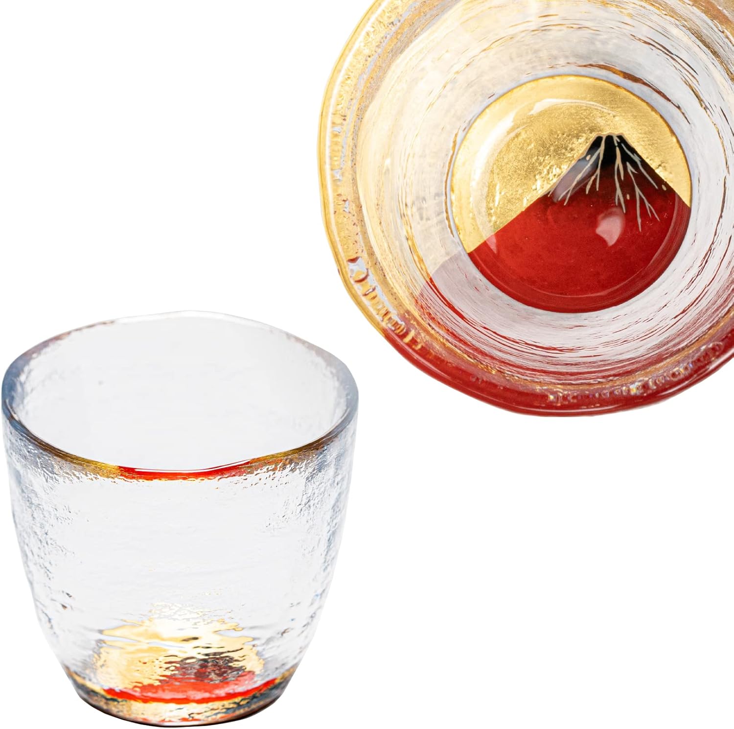 Amazon.com: Kasyou Studio Kasyou Maki-e Taza de sake de cristal, Fuji ...