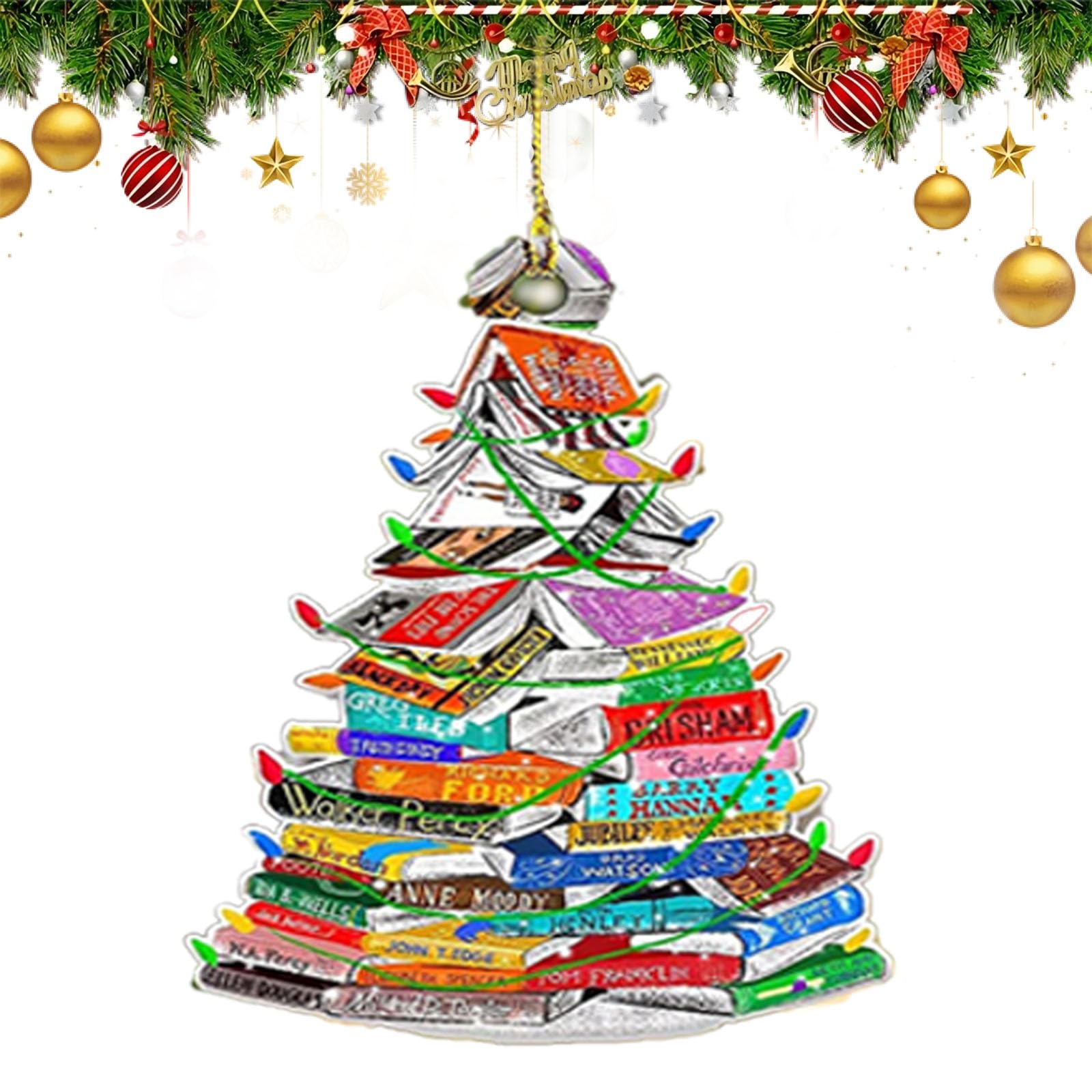 Amazon.com: Book Lovers Ornaments,Christmas Ornaments 2024, Bookworm ...