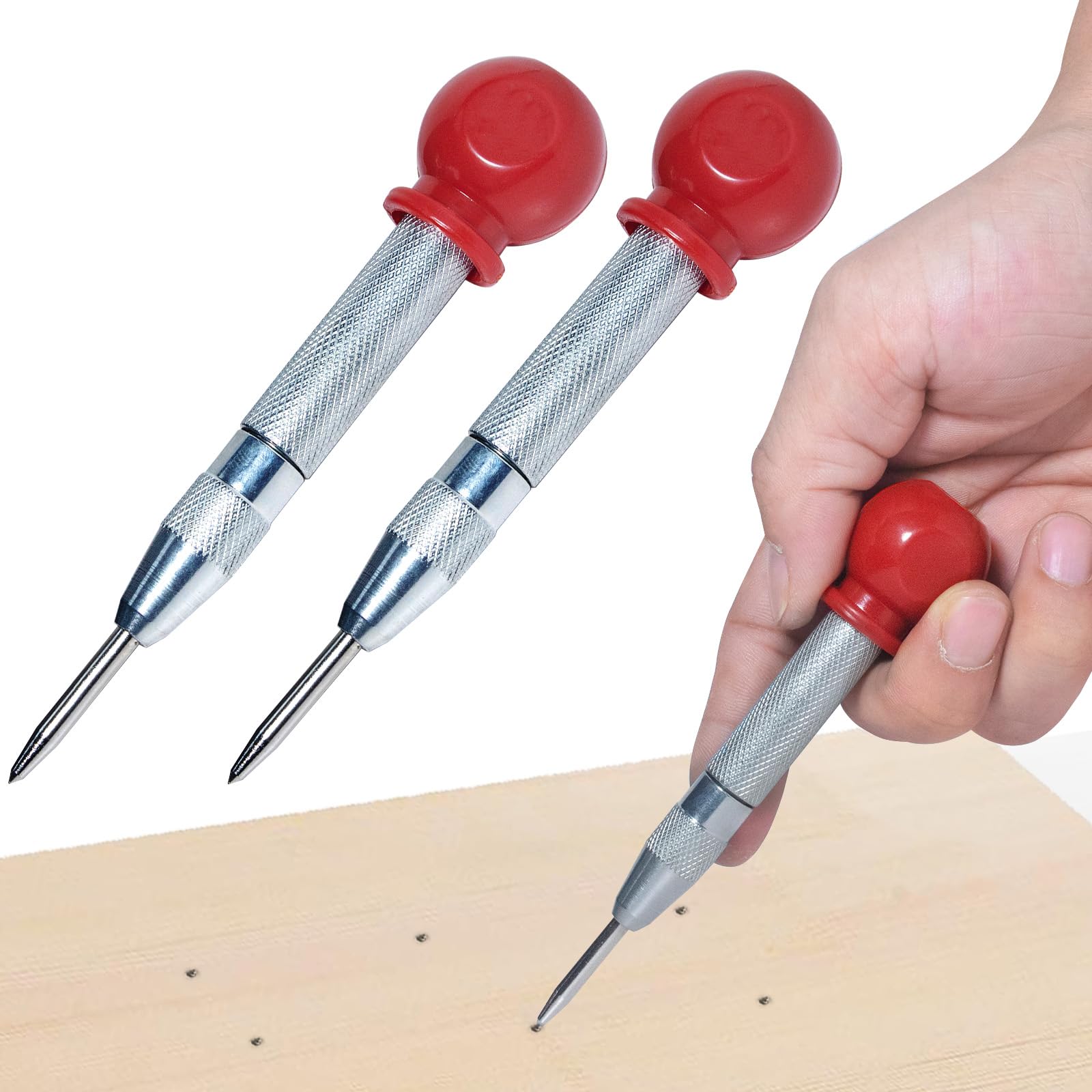 Wozoohyi 2 Pack Center Punch, 5 Inch Spring Loaded Center Punch,Center ...
