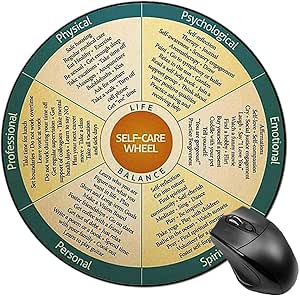 Amazon.com: Self-Care Wheel Round Mouse Pad Self Care Art,Self Care ...