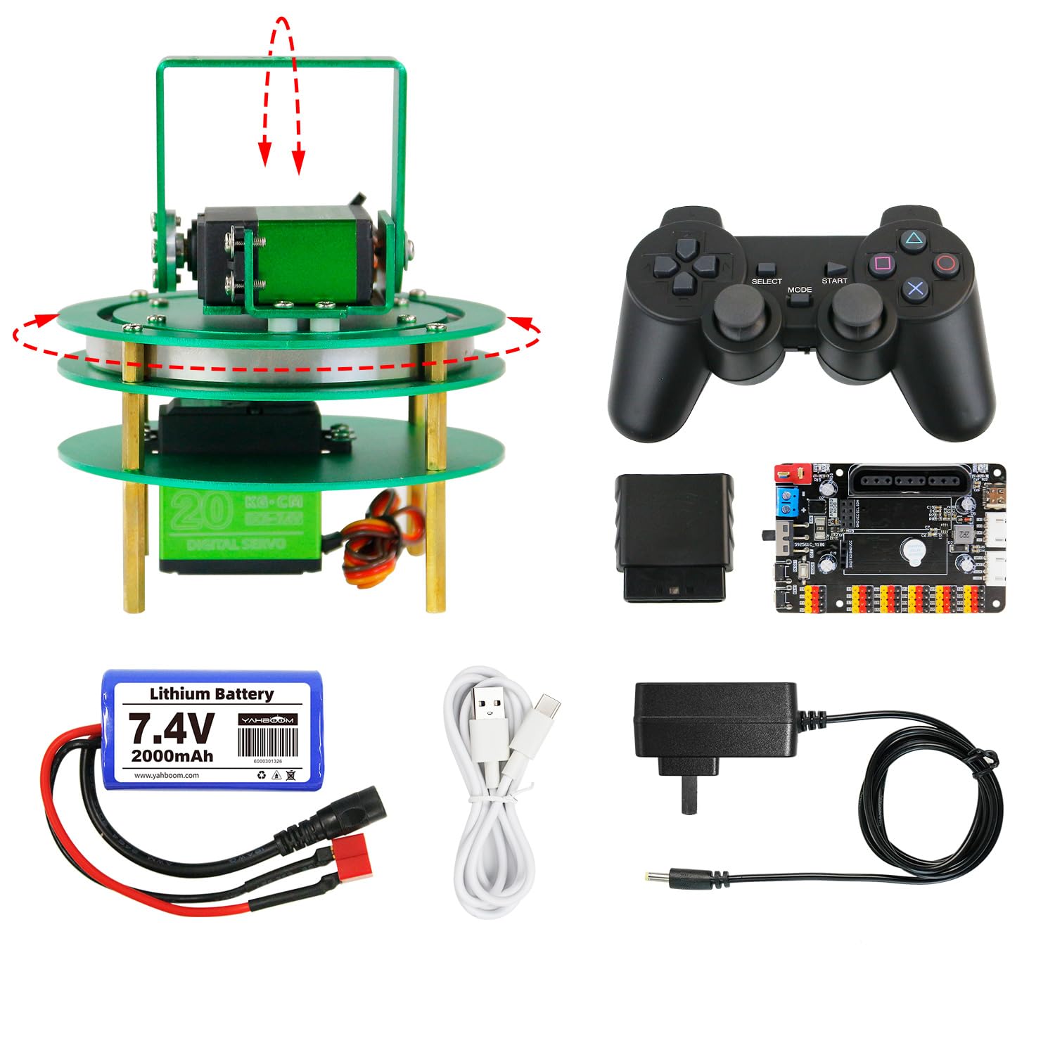 Amazon.com: Yahboom 2-DOF Servo Pan-Tilt Kit for DIY Robot, Electric ...