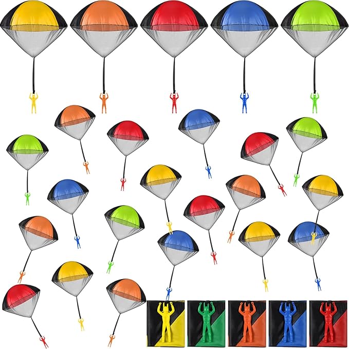 Amazon.com: Meooeck 25 Pieces Parachute Toy for Boys Girls Throwing Toy ...