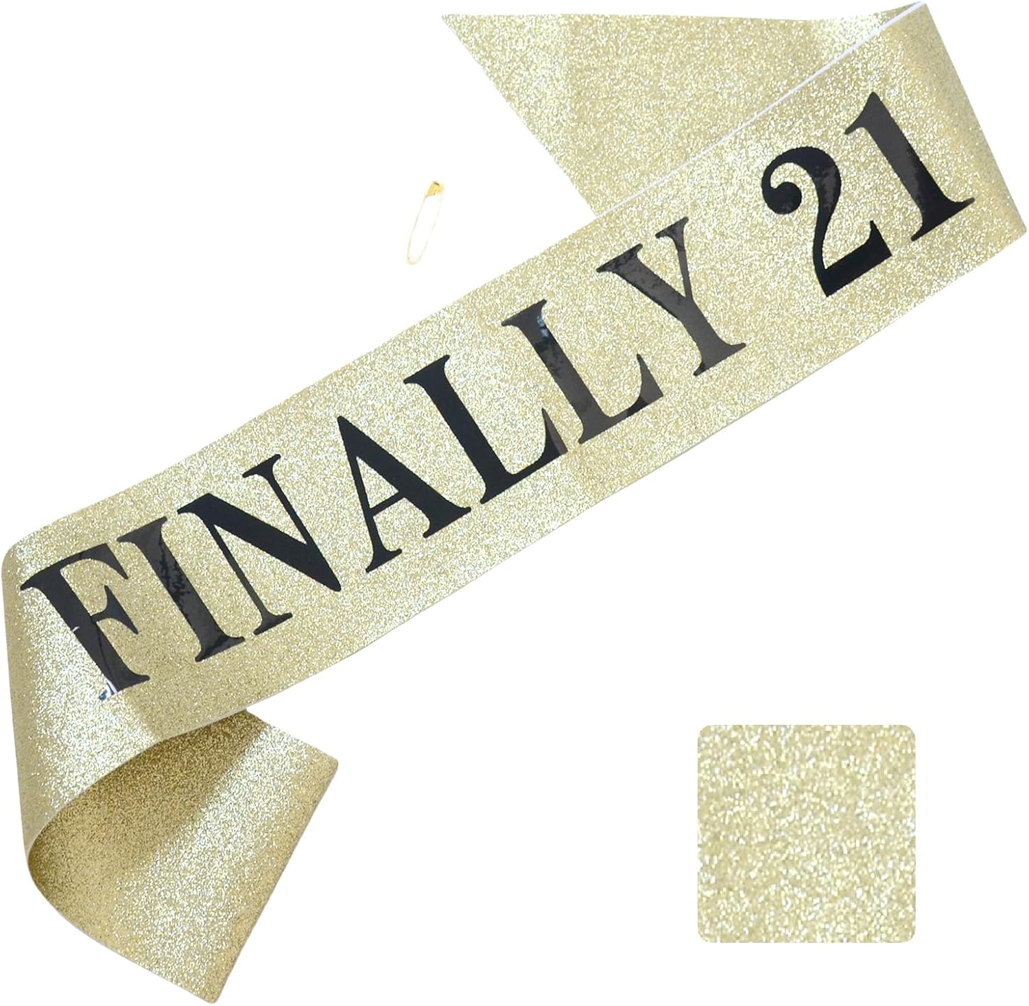 Amazon.com: Luwigs Finally 21 Birthday Sash with Glitter Gold Sash with ...
