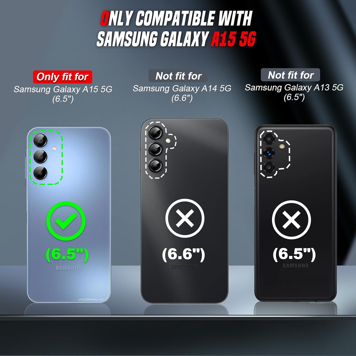 LeYi Compatible for Samsung Galaxy A15 5G Case: Screen Protector A15 & Magnetic Metal Mount ...