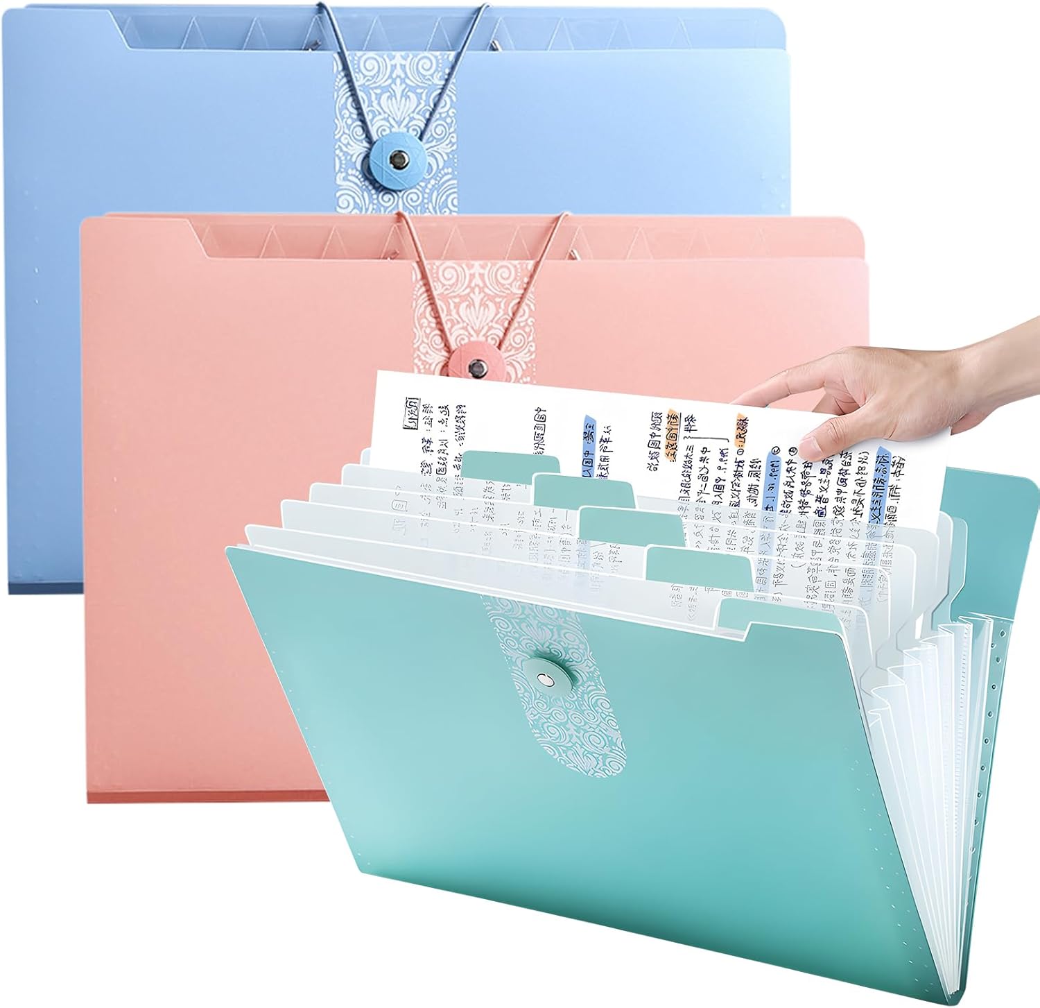 A4 Expanding File Organiser - 3 Pcs Poly Pockets Document Organiser ...