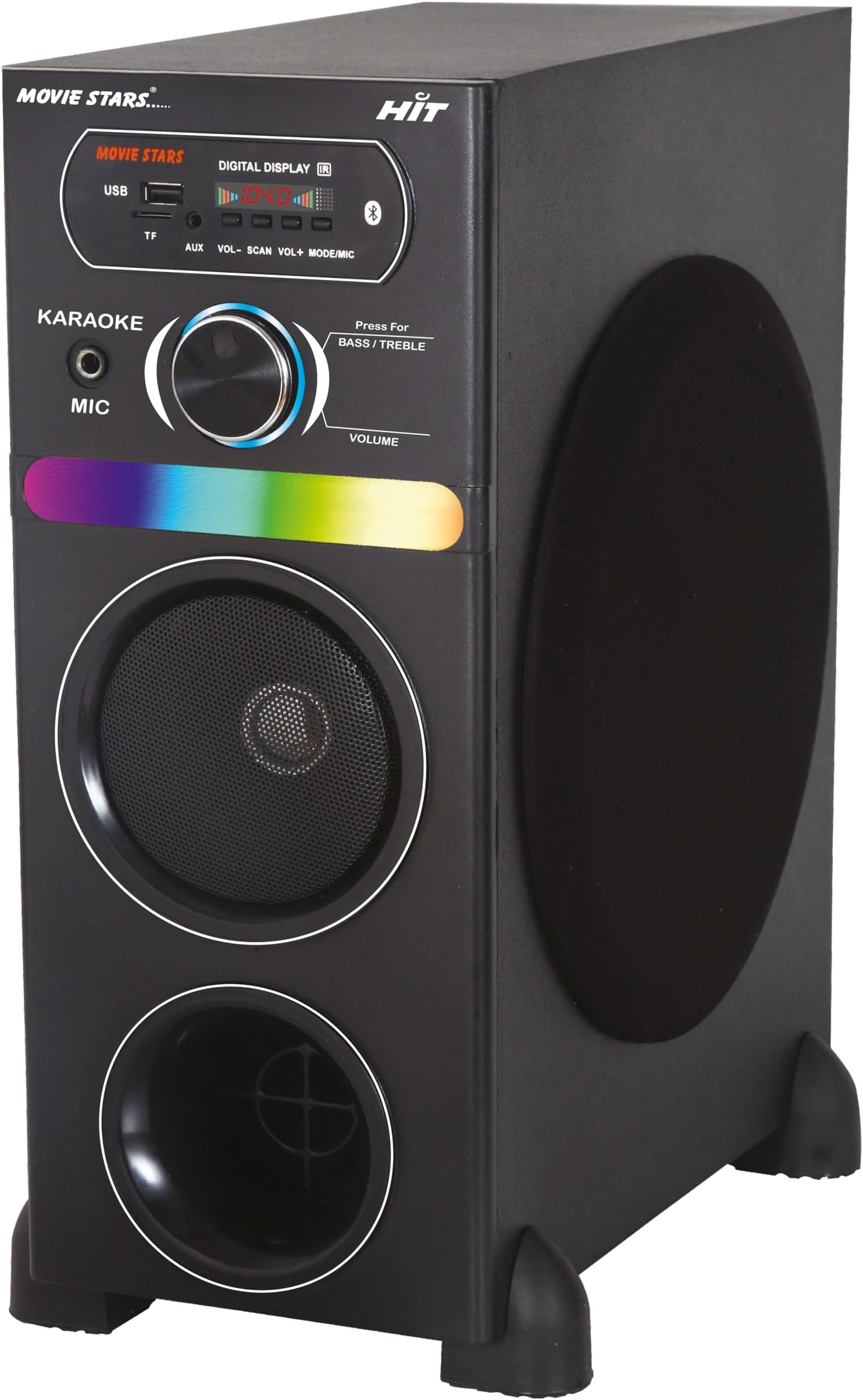 MOVIE STARS MS-HIT Single Tower Speaker System with Bluetooth, USB, AUX ...