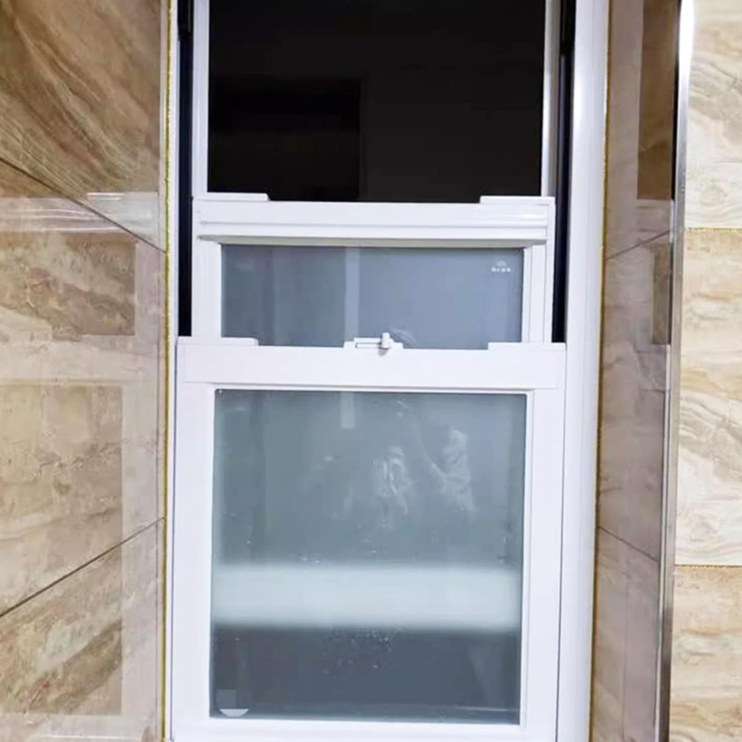 Amazon.com: Bathroom Window Privacy Frosted Glass, Downward Sliding ...