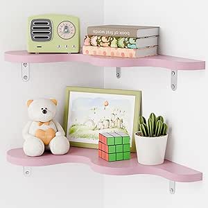Amazon.com: WOPITMER Cute Cloud Shelves, Wavy Floating Corner Shelf ...