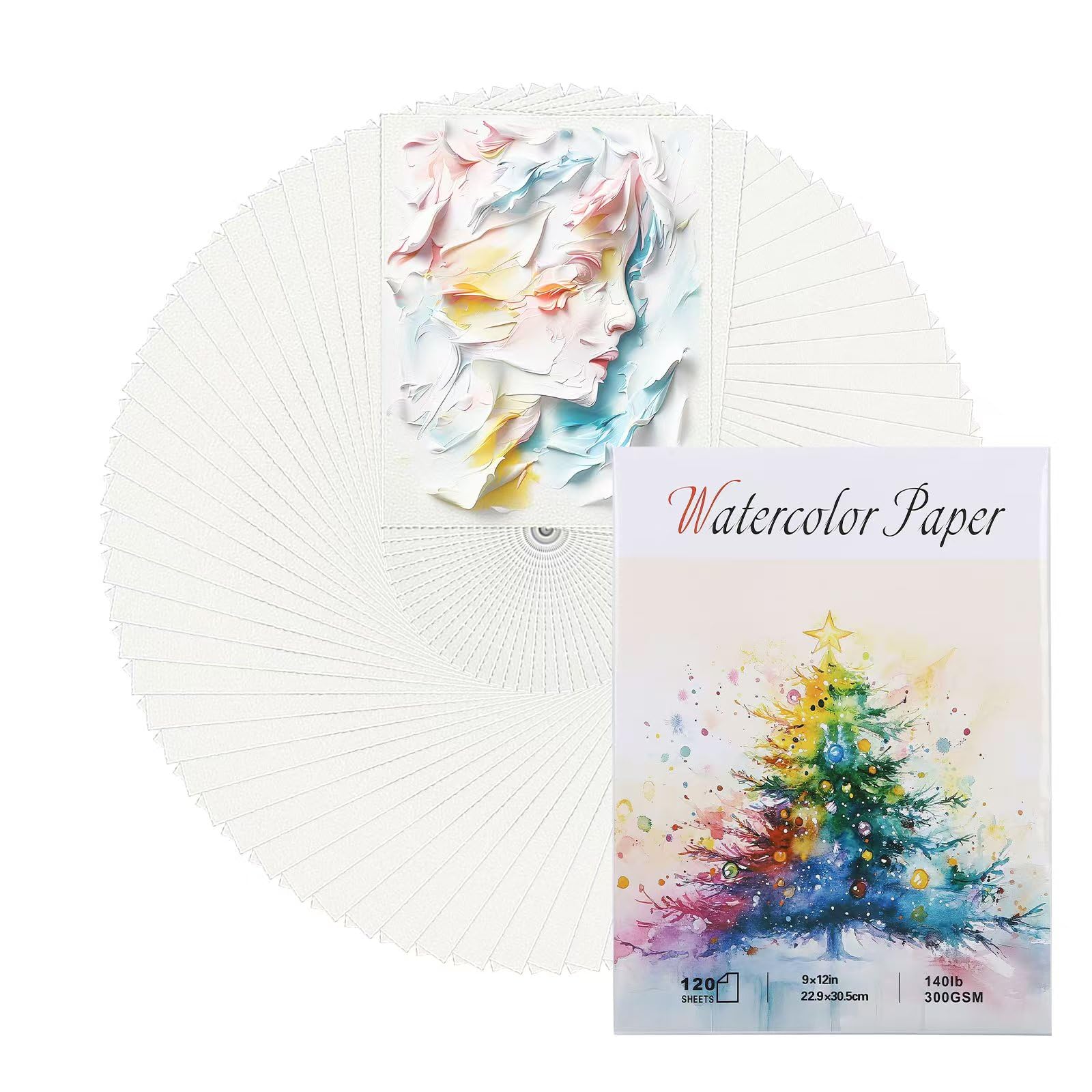 Amazon.com: Ddaowanx 120 Sheets Watercolor Paper,140 lb/300 GSM Cold ...
