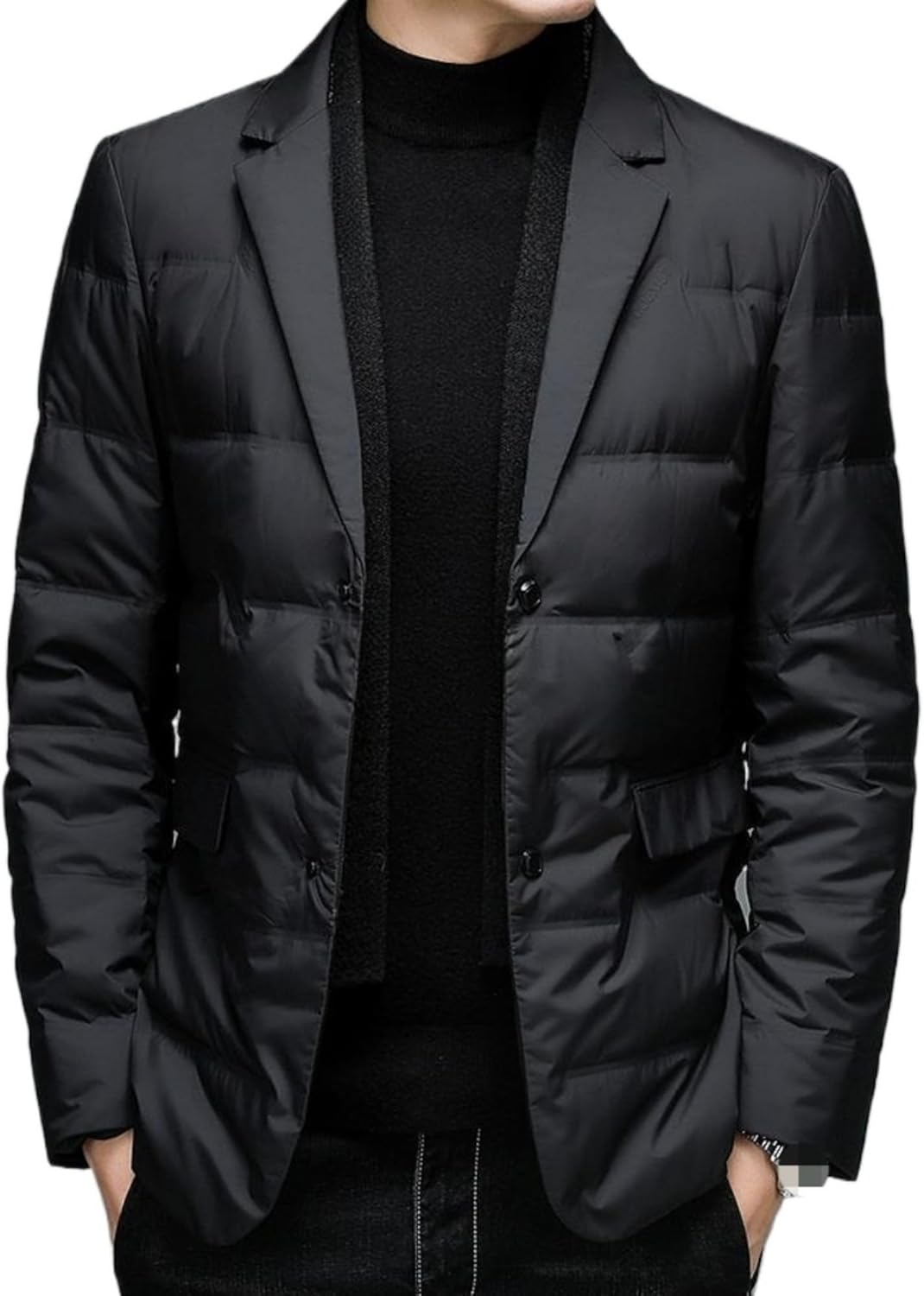 Amazon.com: JEsilunmaMY Men's Suit Collar Insulated Puffer Jacket ...