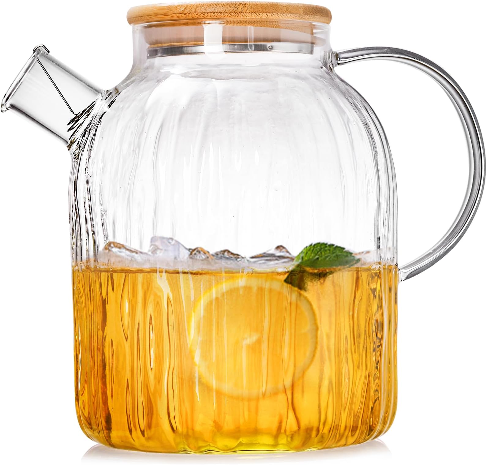 Peohud Large Glass Tea Pot Stovetop Safe, 60oz/1.8L Loose Leaf Teapot ...