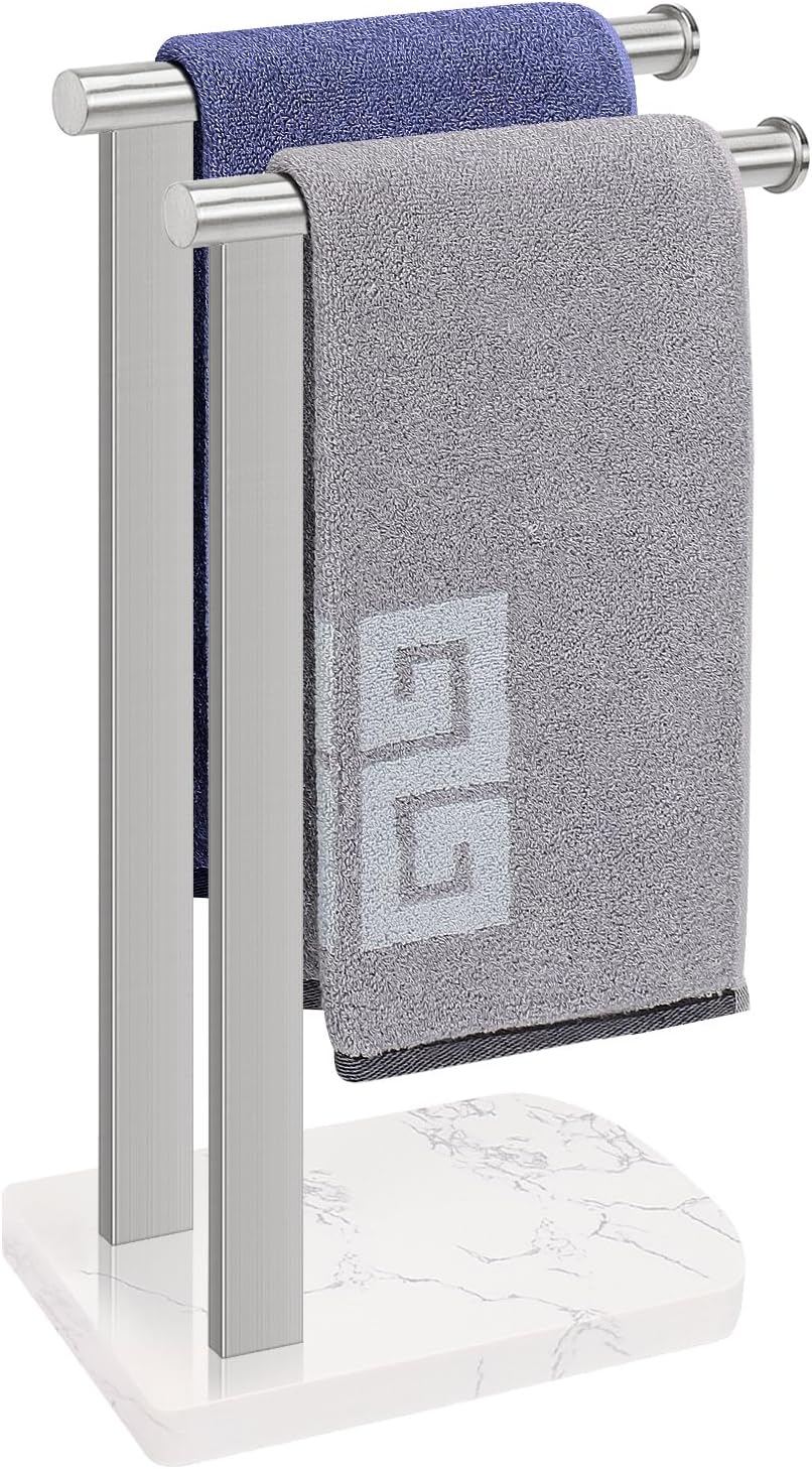 Amazon.com: Brushed Nickel Hand Towel Holder Stand, Free-Standing Towel ...