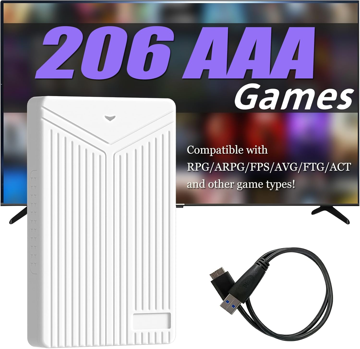 Amazon.com: JFamiglia 206+ AAA PC-Games Built-in 5T External Hard Drive ...