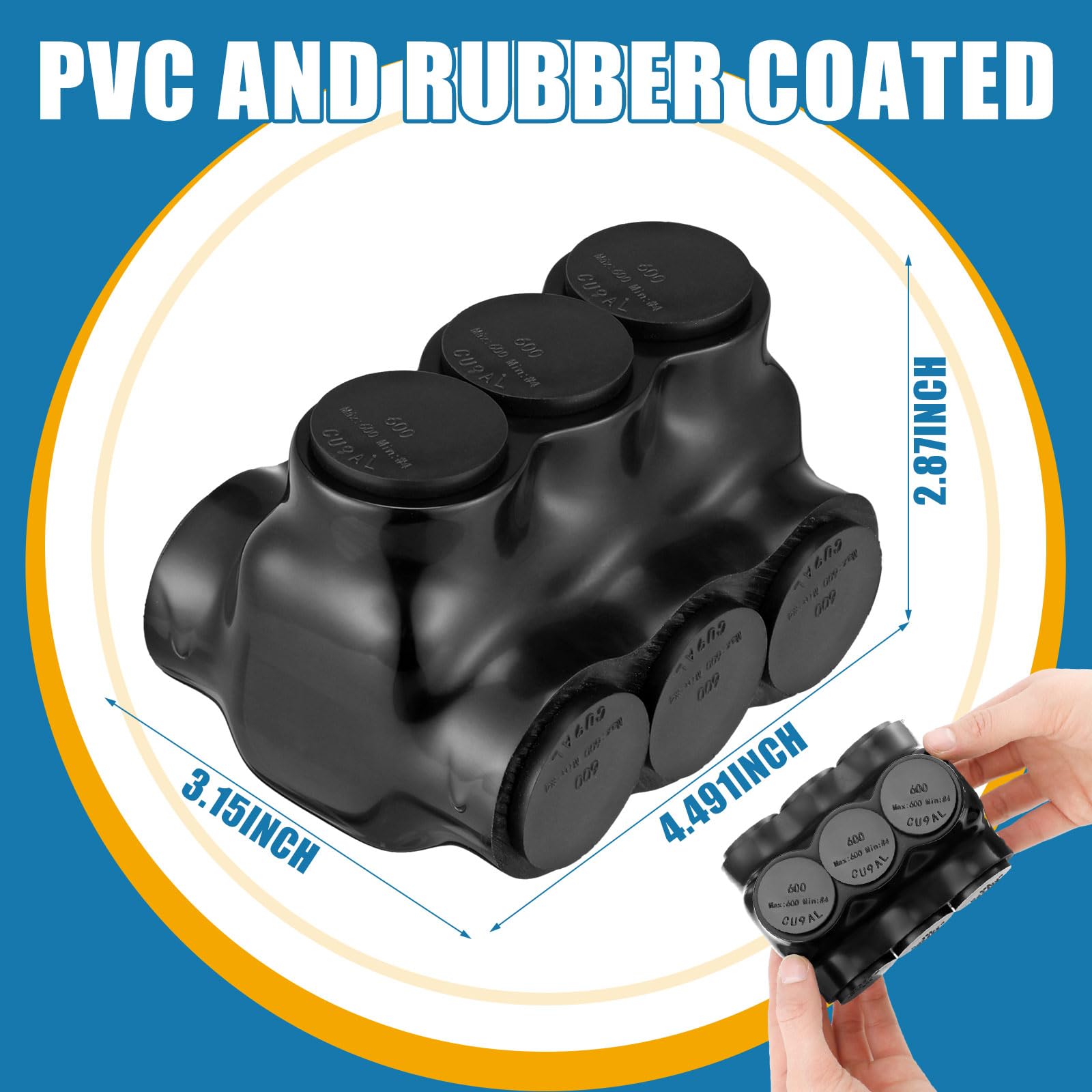 Snapklik.com : Copkim 3 Pcs Black Multi Cable Connector, 3 Wire Ports ...