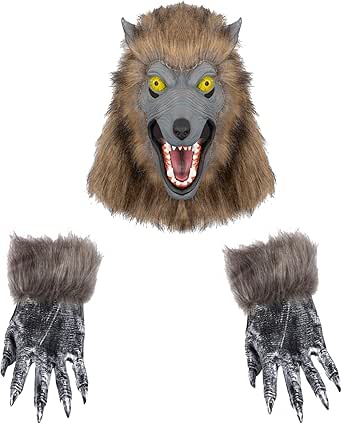 Amazon.com: Yestic Halloween Werewolf Mask with Wolf Claw Glove, Full ...