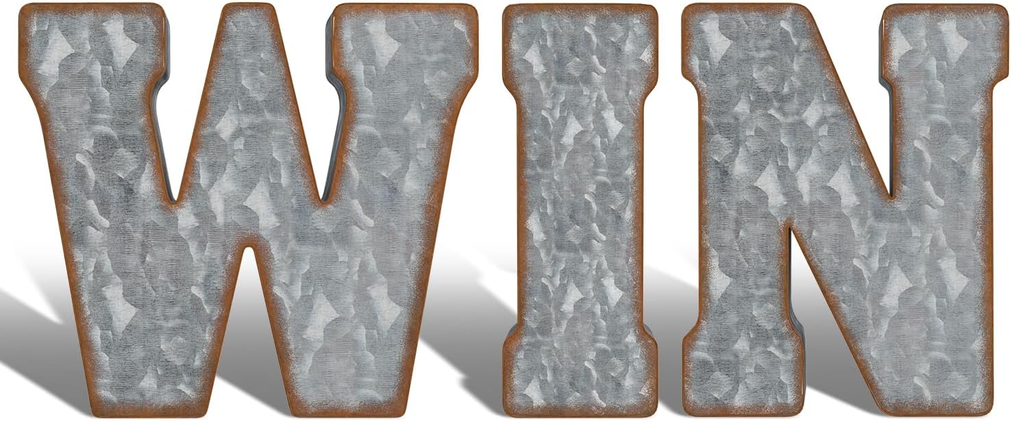 Amazon.com: CraftyCrocodile Galvanized Metal Letters for Wall Decor ...