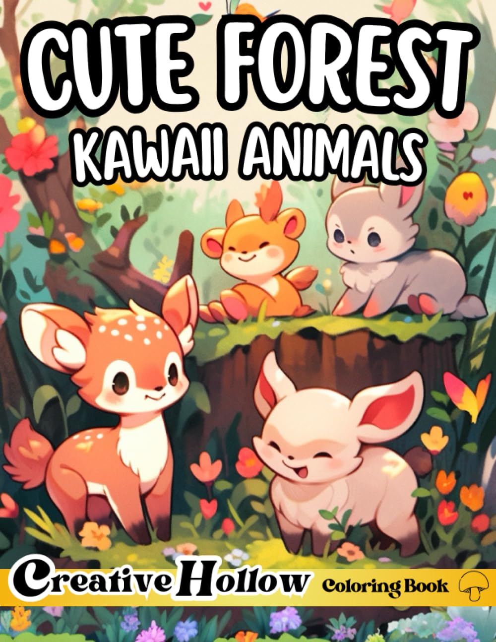 Amazon.com: Cute Forest Kawaii Animals Coloring Book: 25+ Adorable ...