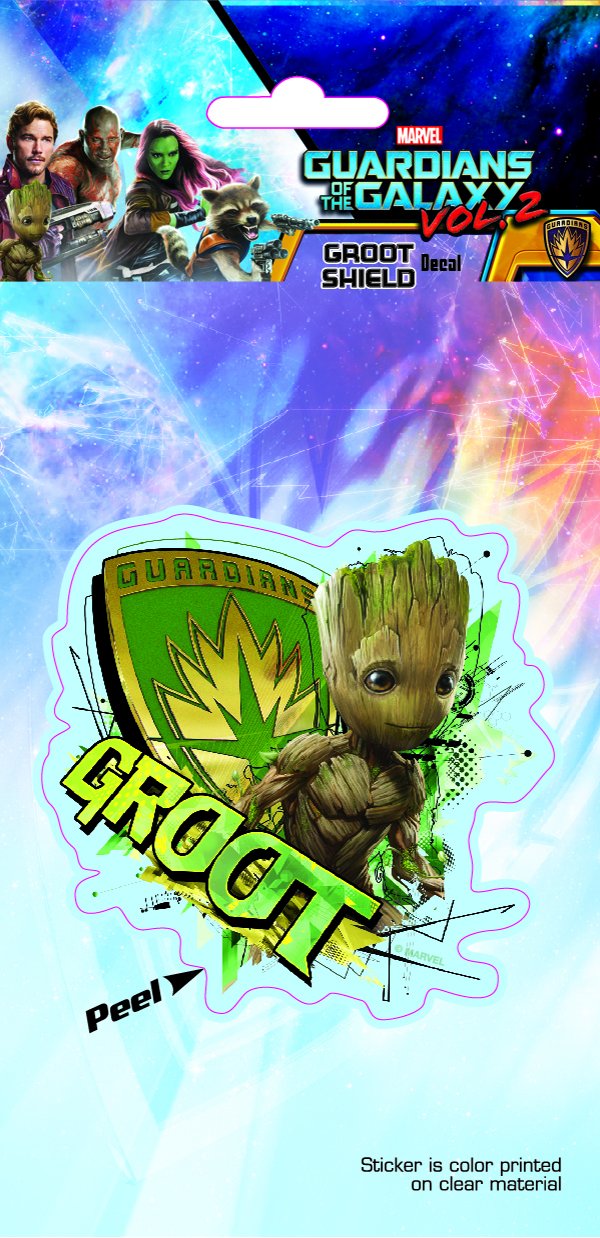 Guardians of the Galaxy ST MGOG2 GRSHLD_4b8 Groot and Shield 4x8 Decal ...