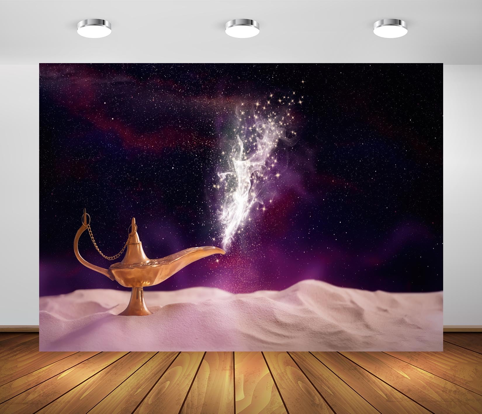 Amazon.com : BELECO 7x5ft Fabric Magic Aladdin Genie Lamp Backdrop ...