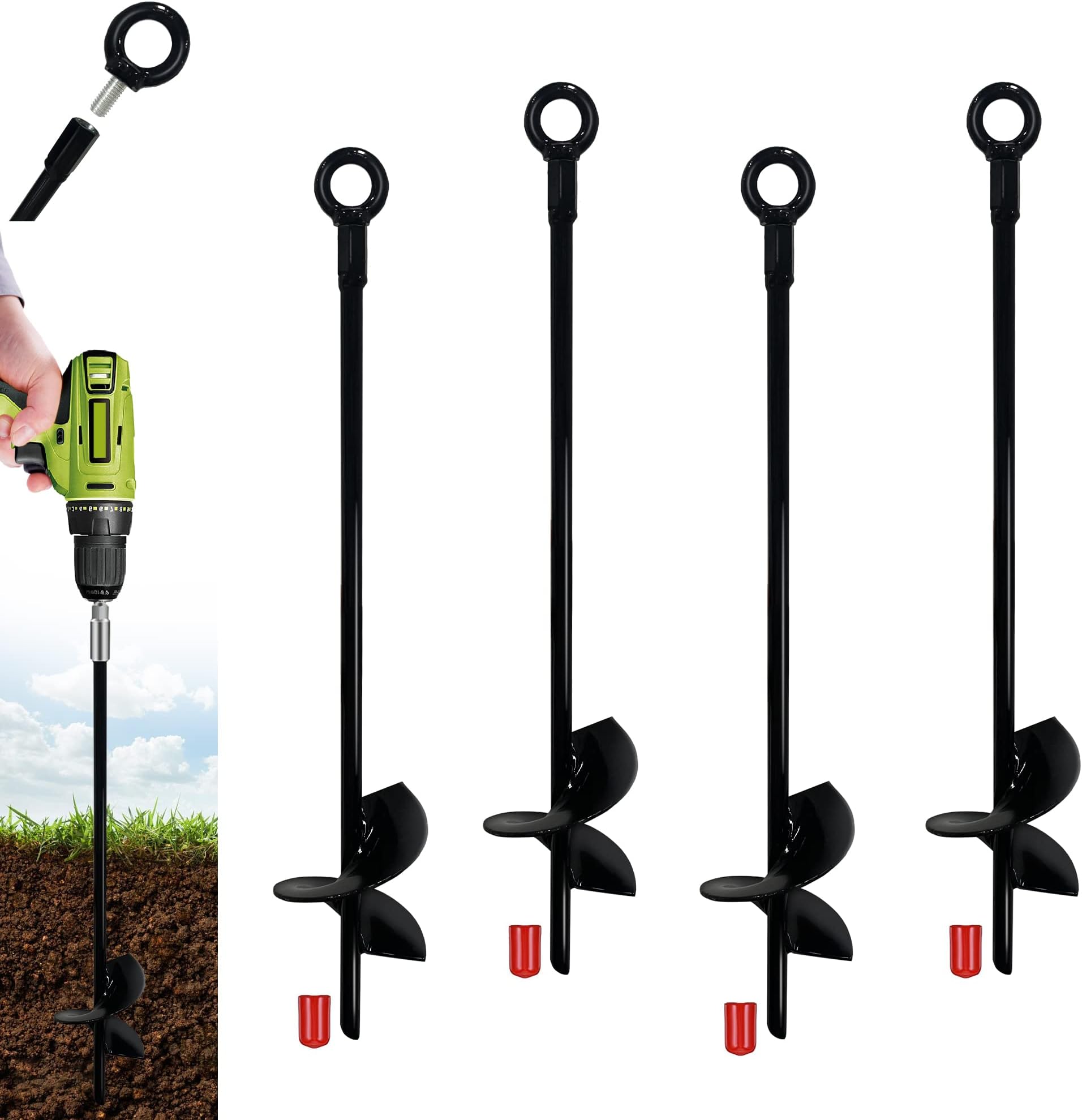 Amazon.com : BELLO YON Ground Anchors Tent Stakes Heavy Duty ...