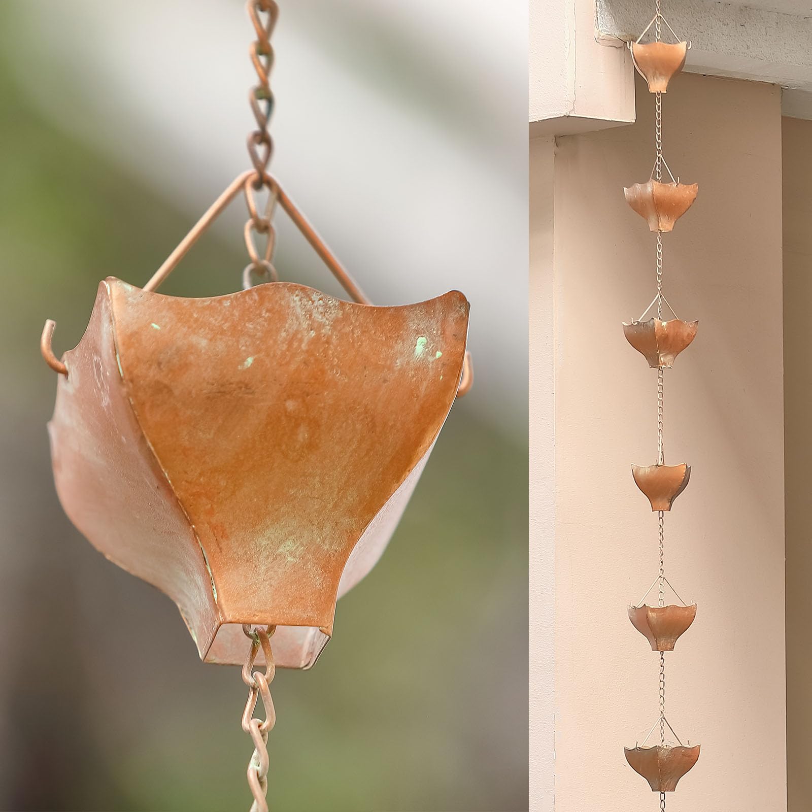 Amazon.com : 8.5 Feet Metal Rain Chain - Replacement for Gutter ...