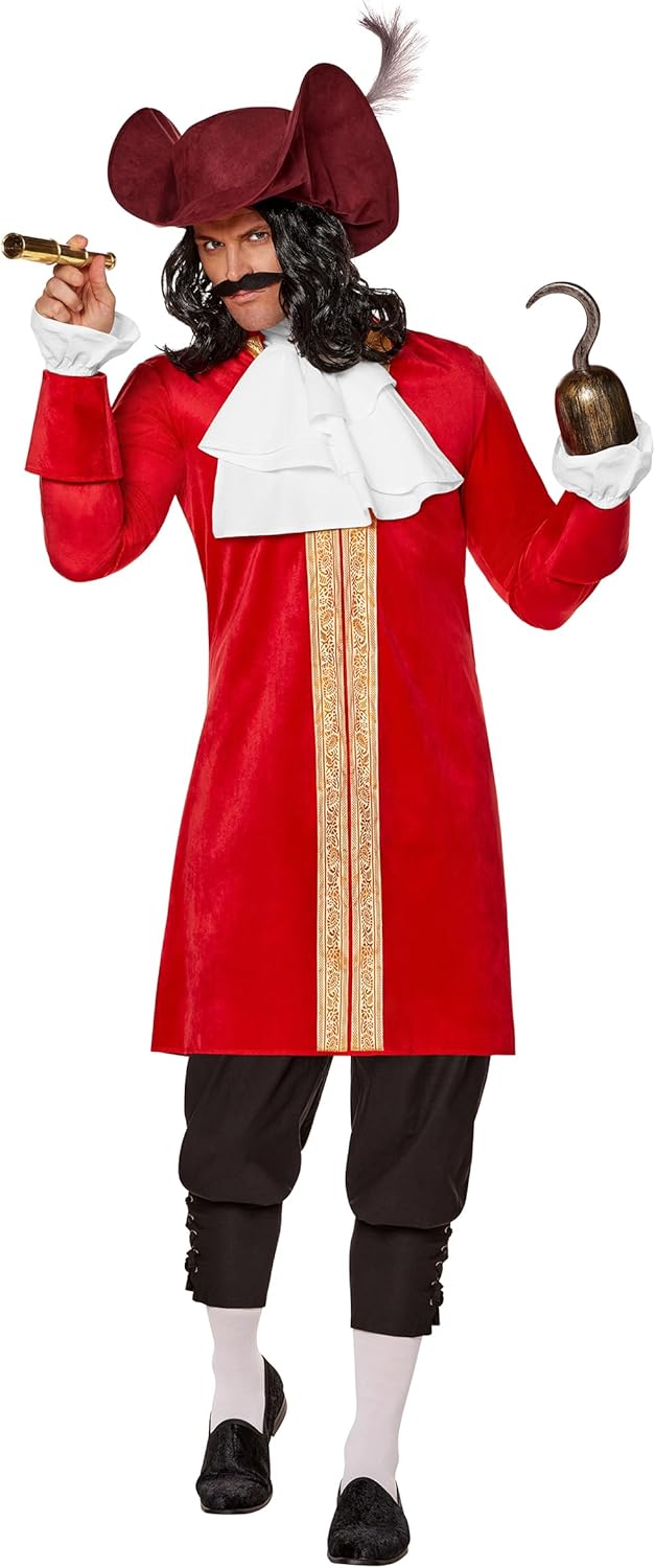 Amazon.com: Spirit Halloween Peter Pan Adult Captain Hook Costume - XL ...