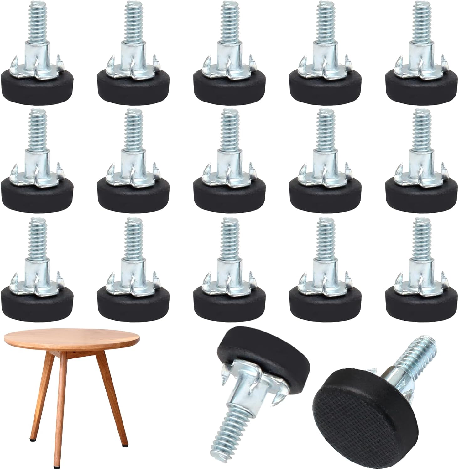 Amazon.com: Jiozermi 16 Pcs Furniture Levelers 1/4"-22 UNC Table Leg ...