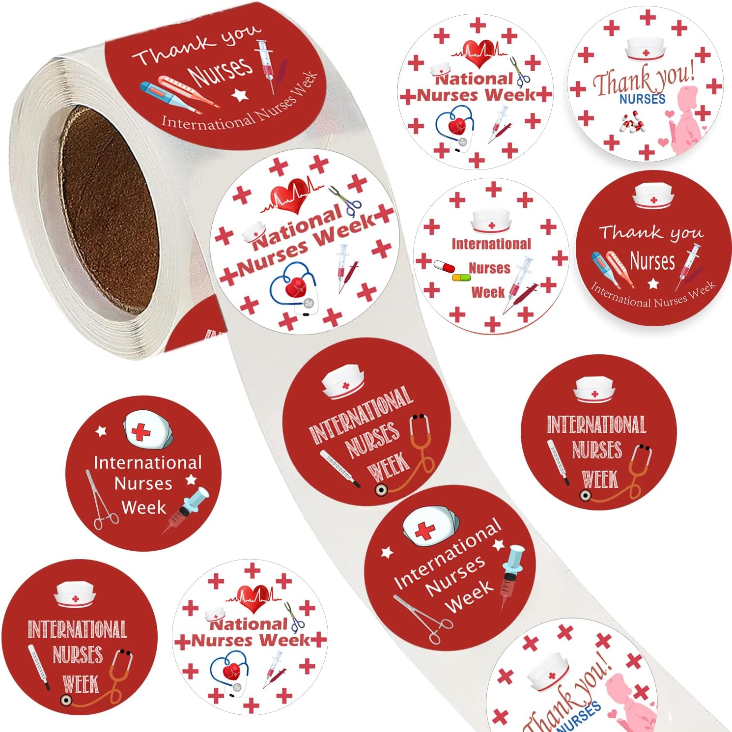 Amazon.com: 500 Pieces Nurse Appreciation Week Party Decorations Labels ...
