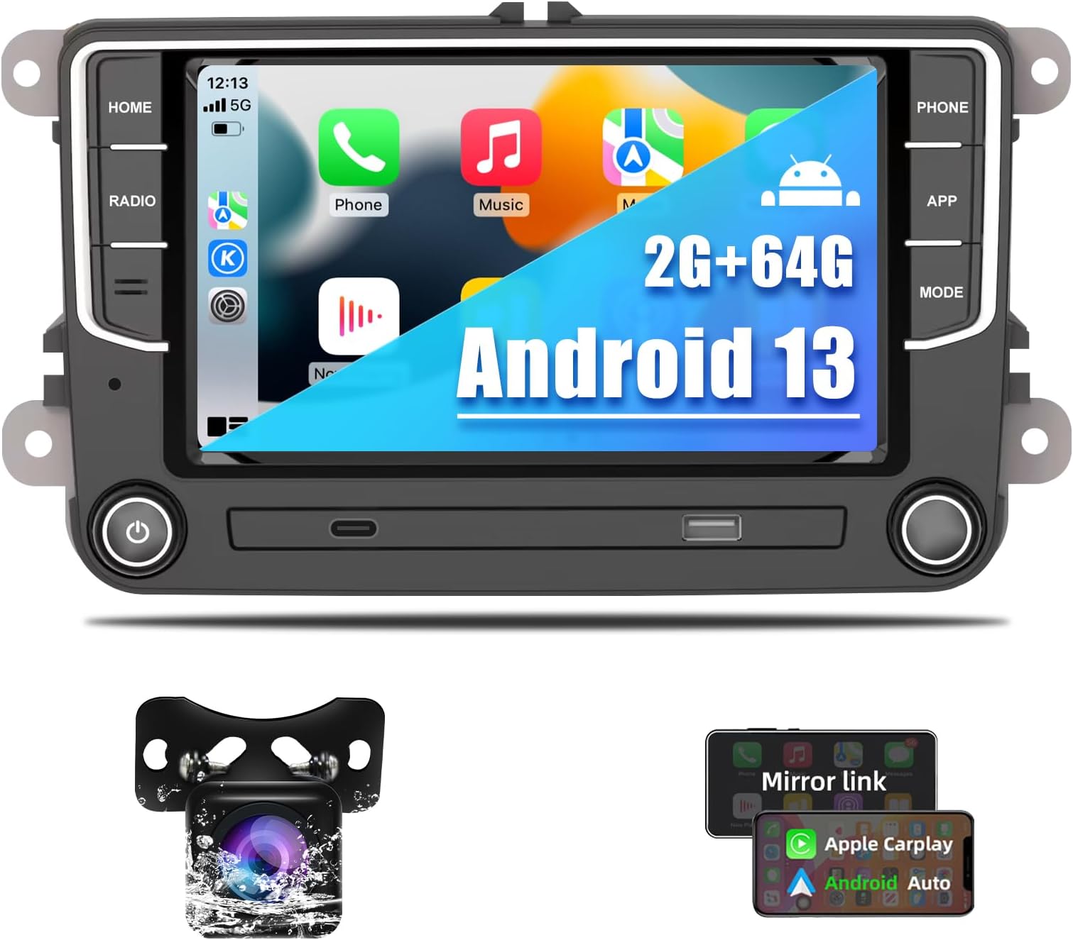 Amazon.com: AMEROBO 2+64G Car Stereo for Volkswagen Jetta Passat Golf ...