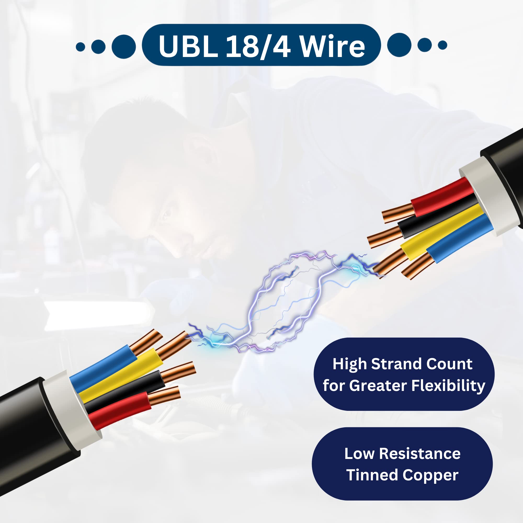 Snapklik.com : UBL18 Gauge 4 Conductor Electrical Wire Flexible ...