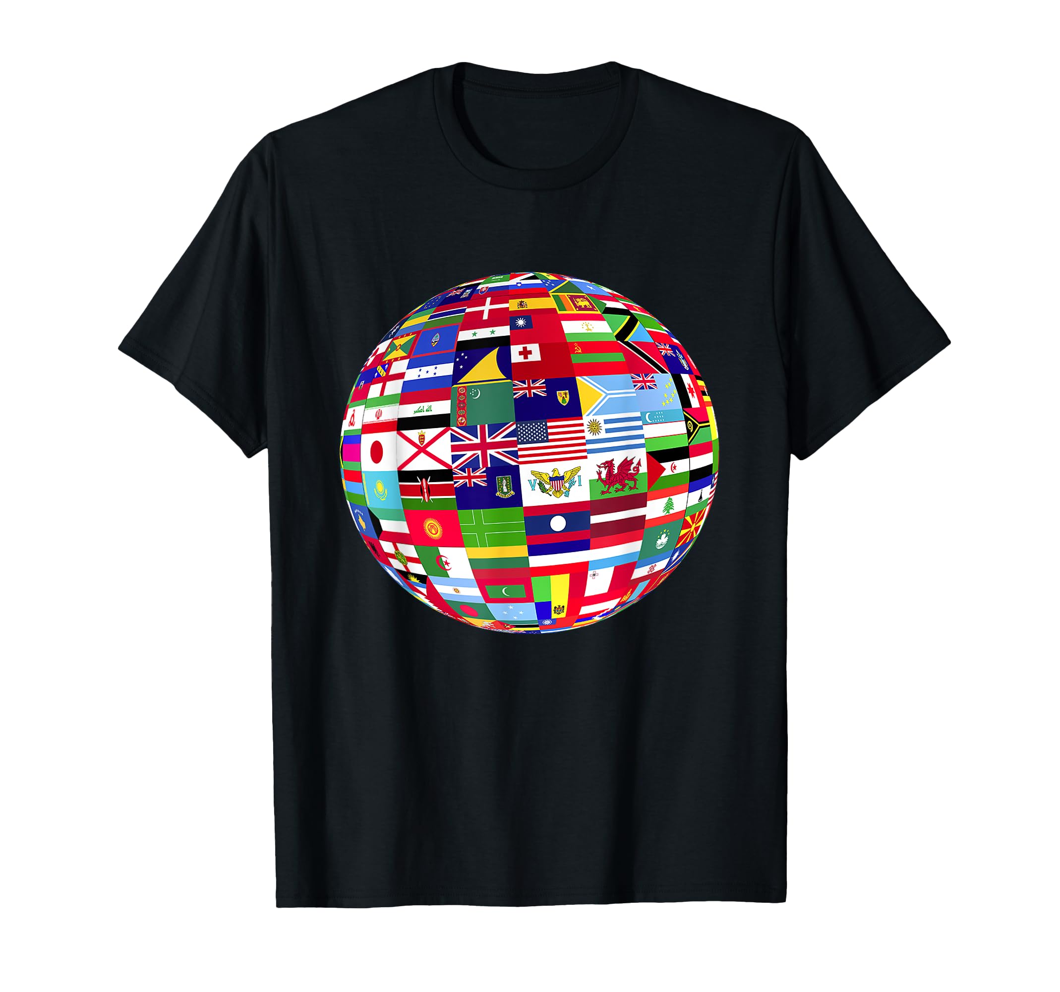 World Map of Flags Globe Atlas Tshirt Flags of the World kid T-Shirt ...