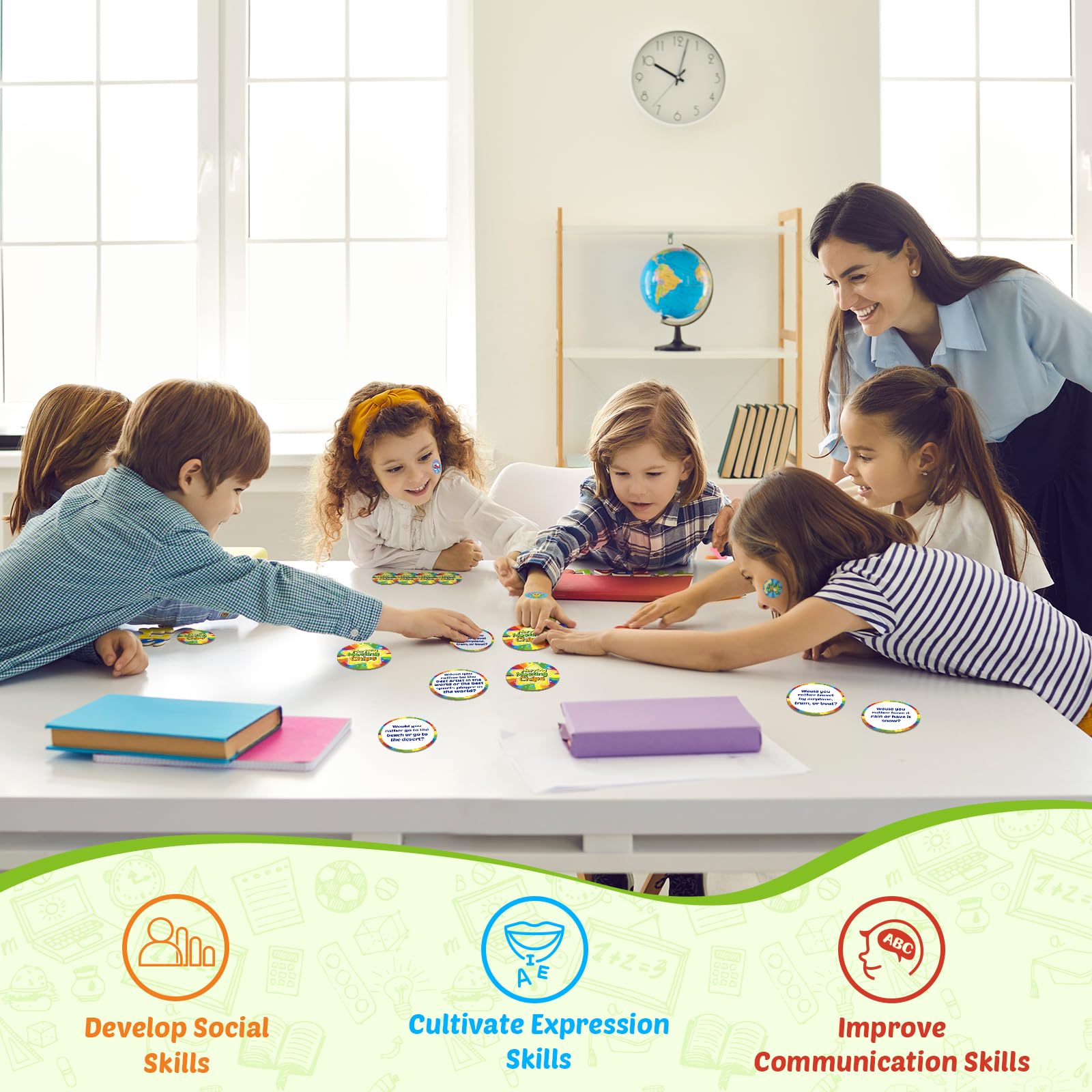 Snapklik.com : Kasfalci 50 Morning Meeting Chips For Kids & 200 Reward ...