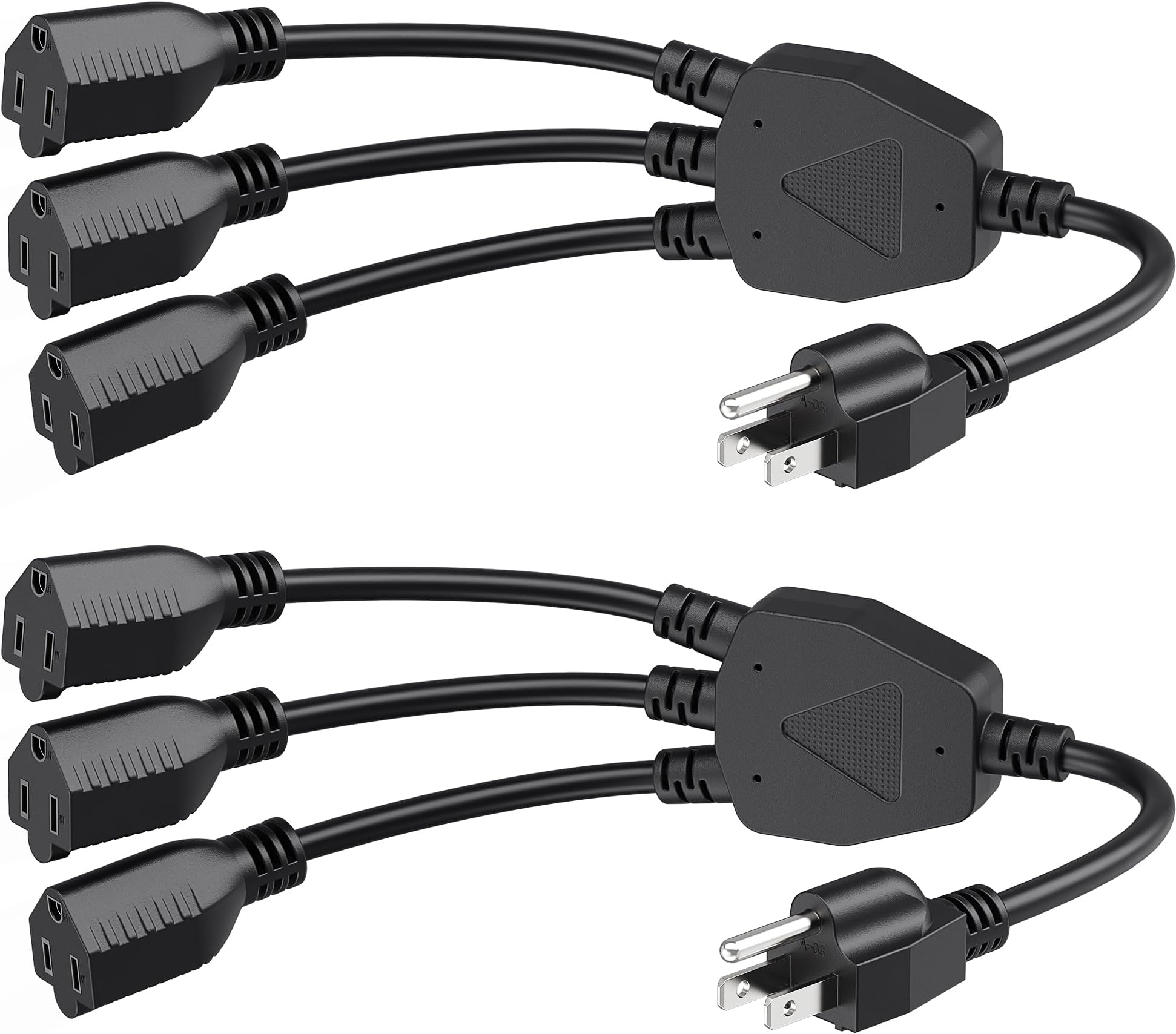 Amazon.com: Cable Matters 2-Pack 4 Outlet Power Splitter Cord - 1.5ft ...