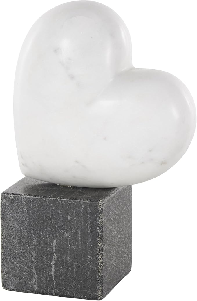 Amazon.com: Deco 79 Marble Heart Decorative Sculpture Slanted Home ...