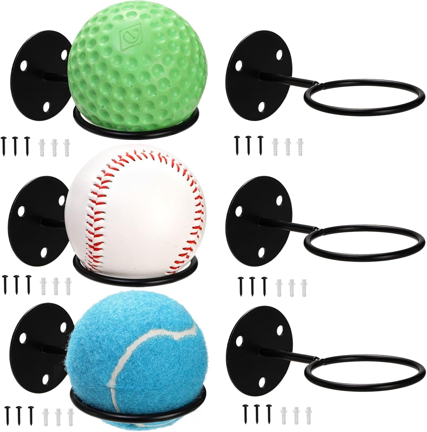 Amazon.com: Tebery 6 PCS Baseball Display Wall Holder, Wall Mount ...