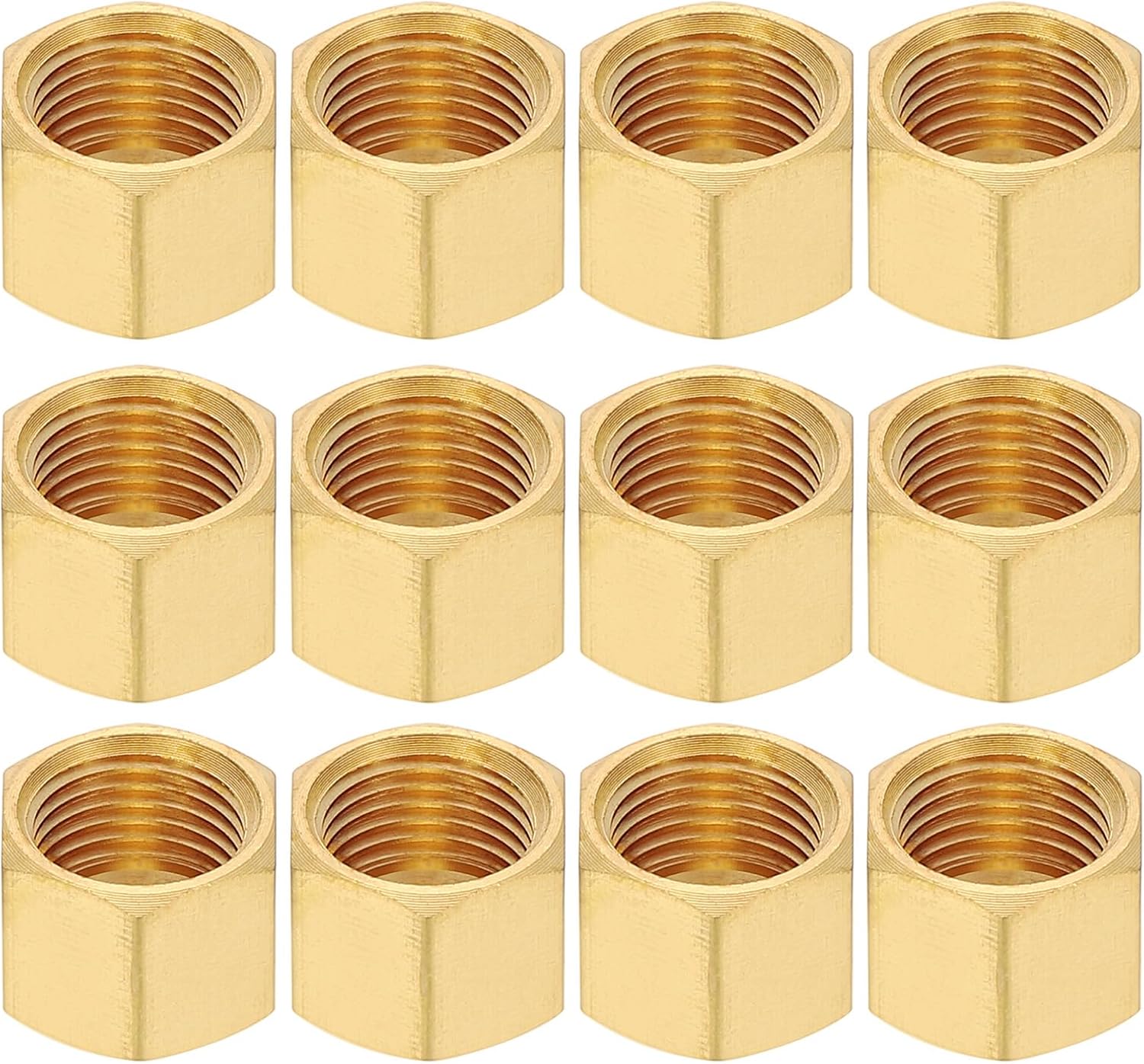 Amazon.com: PATIKIL 1/4" Brass Compression Stop Valve Cap, 12Pcs Hex ...